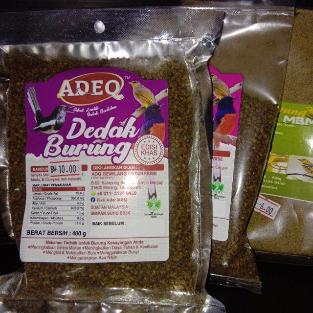 Dedak burung ADEQ EDISI KHAS 300g,400g | Lazada
