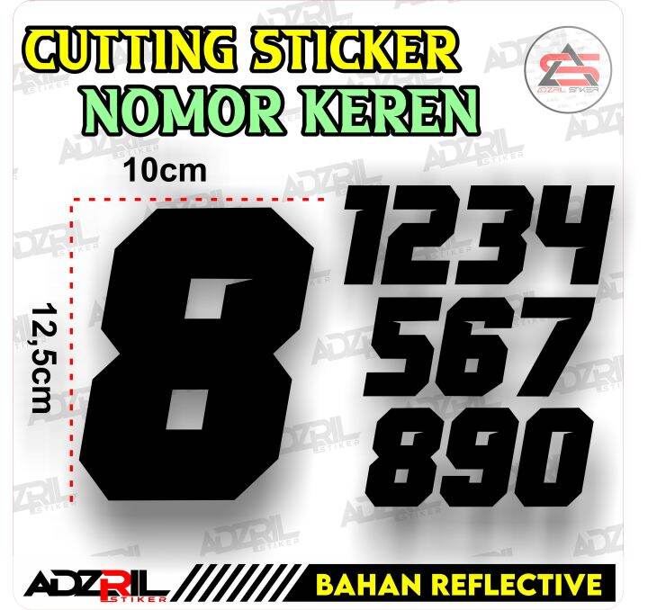 STICKER CUTTING NOMOR ANGKA RACING KEREN / STIKER ANGKA / STIKER KEREN ...