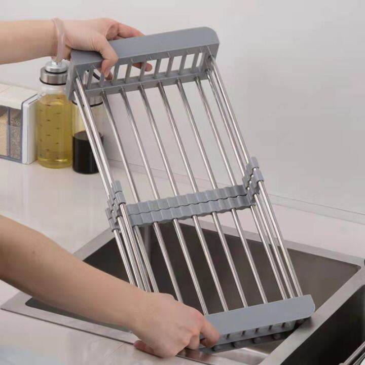 Retractable Sink Water Filter Rack Drain Basket Stainless Steel Kitchen ...