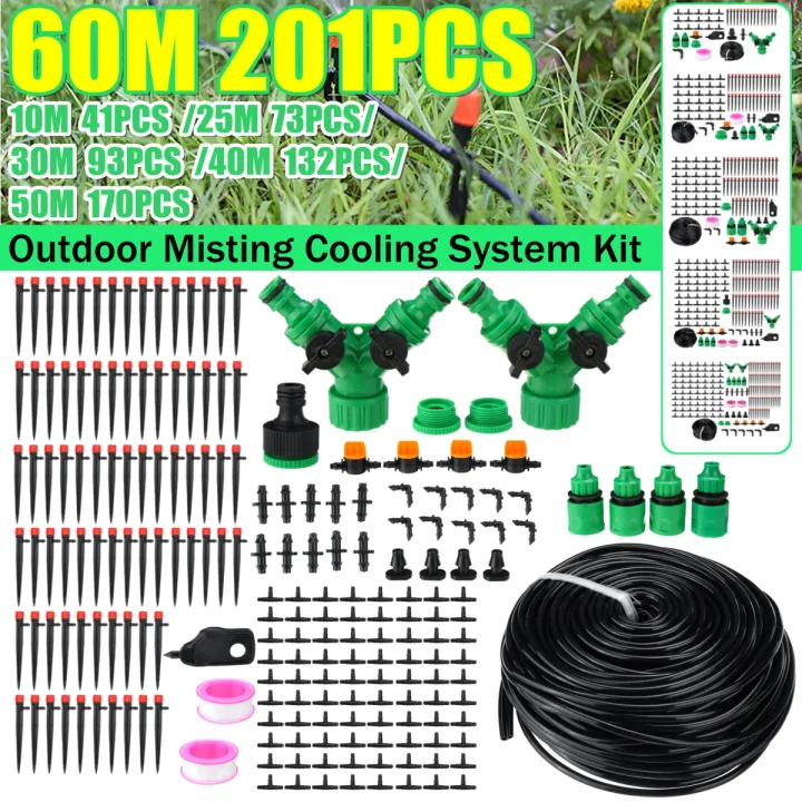 Outdoor Adjustable Misting Irrigation System Kit Micro Drop Pipe Auto ...