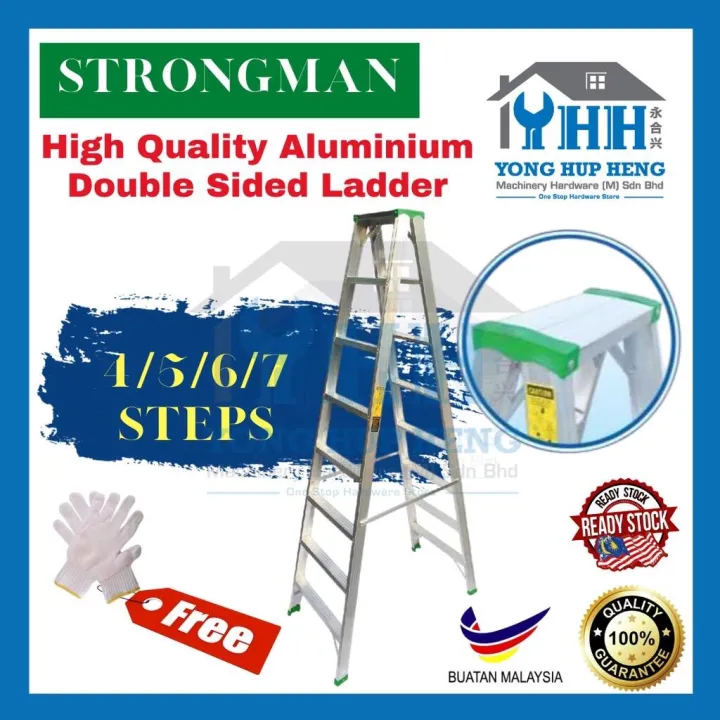 STRONGMAN 4-10 steps Double Sided Ladder / High Quality Aluminium ...