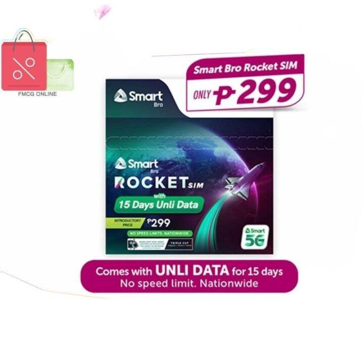 COD SALE ️ ️SMART BRO ROCKET SIM WITH 15 UNLI DATA NO SPEED LIMITS ...