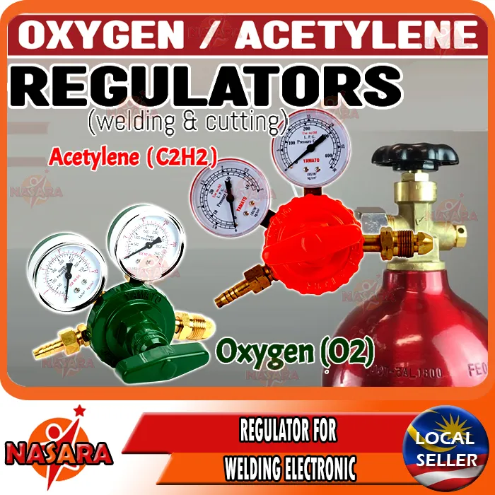 NASARA ~ OXYGEN ACETYLENE GAUGE PRESSURE REDUCER REDUCING VALVE for ...