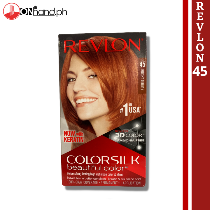 revlon colorsilk Bright Auburn 45 Permanent and Ammonia Free | Lazada PH