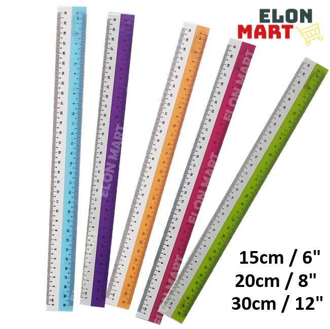 Plastic Straight Colour Ruler Pembaris Plastik Berwarna 6"(15cm) / 8''(20cm) / 12"(30cm) | Lazada