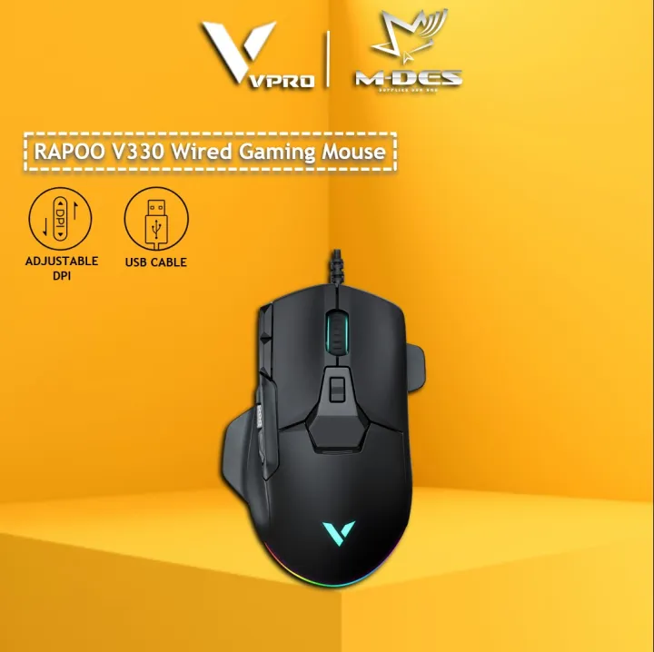 Rapoo V330 Vpro IR Optical RGB Wired Gaming Mouse [ Up to 6200Dpi / 2 ...