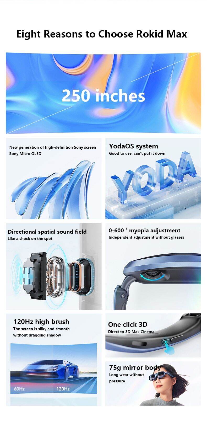 ใหม่ Rokid Max AR สถานีแว่นตาอัฉริยะ3มิติจากต่างประเทศทุกรุ่นไมโคร OLED ...
