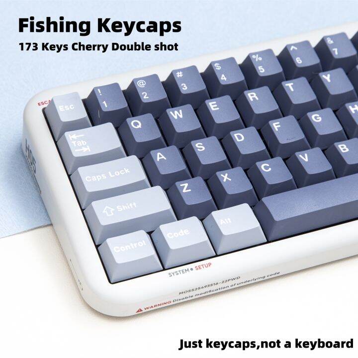 173 Keys DOUBLE SHOT Cherry Profile GMK Clone Fishing Keycap For Mx ...