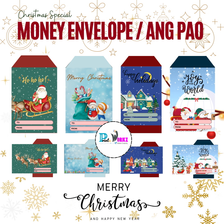 PrintaWorkz - Christmas Money Envelope (Ang Pao) - 4.3 x 3 inches 6pcs ...