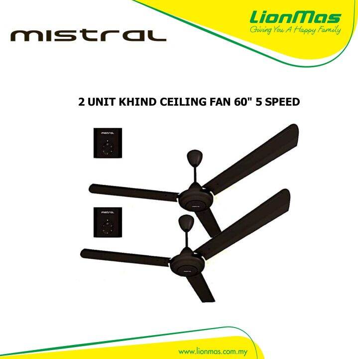 Khind Mistral MCF60LE 60 inch 5 Speed Ceiling Fan 3 Blades with ...