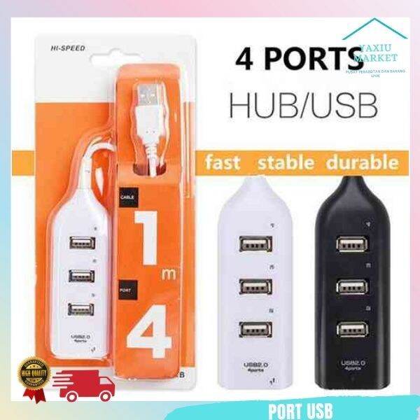 USB HUB 4 PORT SAMBUNGAN CHARGER PENGHUBUNG LAPTOP/HANDPHONE/PC USB2.0 ...