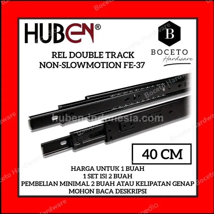 Rel Laci HUBEN 40 cm Double Track / Full Extension / Ball Bearing FE37 ...
