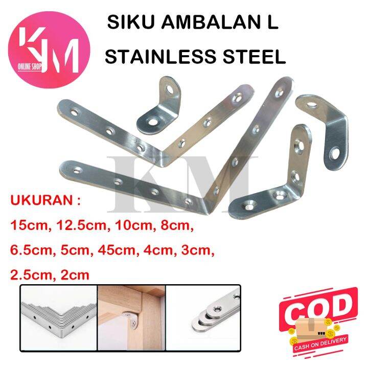 Bracket Siku Ambalan L / Siku L Stanless 2cm x 12.5cm x 12.5cm | Lazada ...