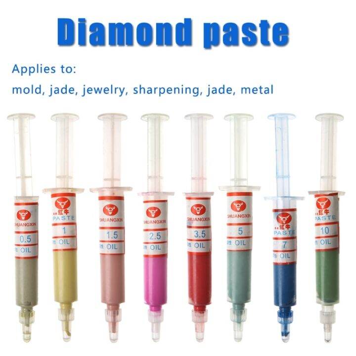 8Pcs Diamond Polishing Lapping Pastes Compound Syes Set 0.5-10 Micron ...