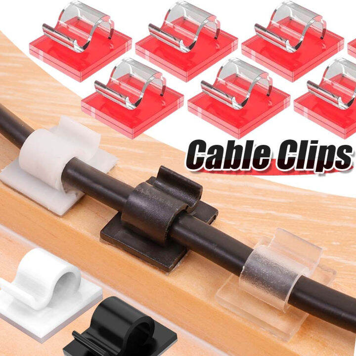 20pcs Self-adhesive Cable Winder Organizer Clips Network Cable USB Wire ...