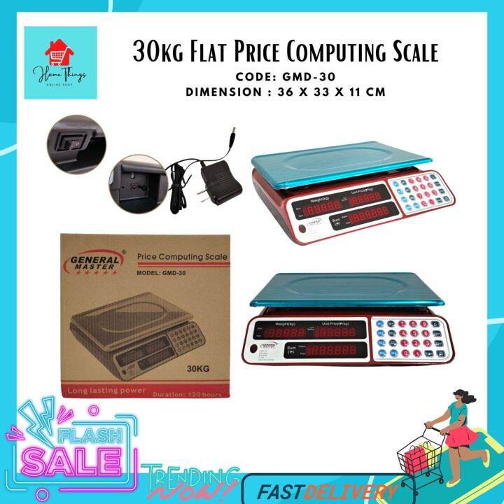GMD 30KG DIGITAL SCALE FLAT (LED) / WEIGHING SCALE JCE / TIMBANGAN ...