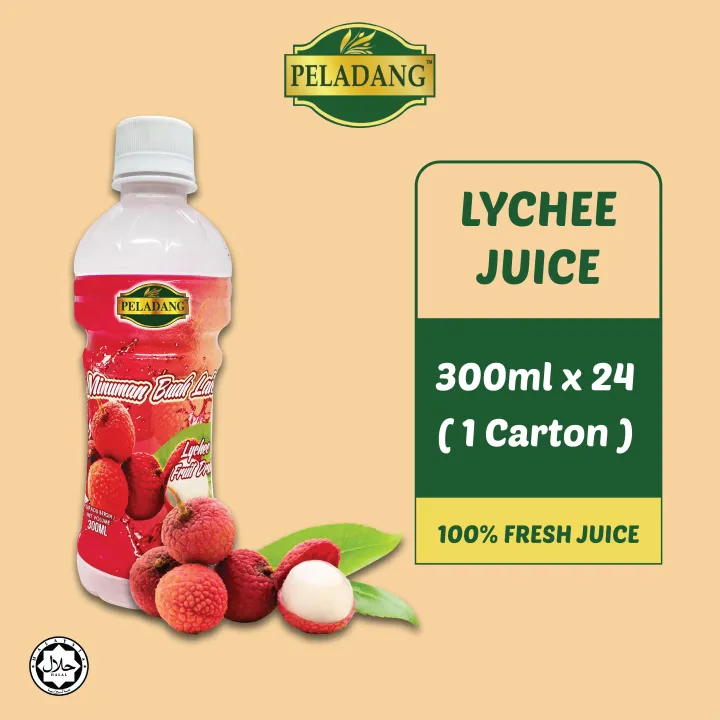 PELADANG Lychee Fresh Juice 300ml x 24 (1 Carton) / Jus Buah Laici | Lazada