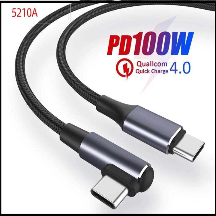 5210A แล็ปท็อป ชาร์จด่วน4.0 สายข้อมูล 90องศา ชาร์จเร็ว สาย USB C TO USB Type C Pd 100W มุมขวา ...