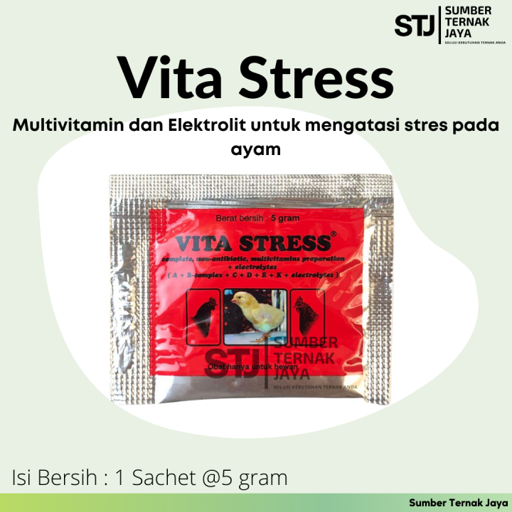 Vita Stress 1 Sachet isi 5 gram Vitamin Anti Stress Ayam Multivitamin ...