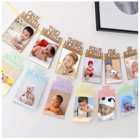 New Photo Banner 112 months frame banderitas | Milestone Frame ...