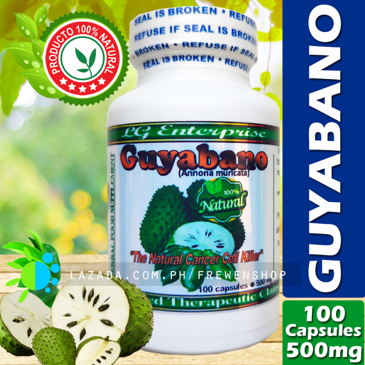 GUYABANO CAPSULE 500mg x 100 Caps Graviola / Soursop Supplement Leaves ...
