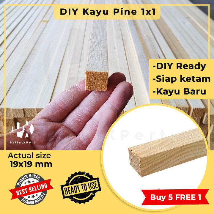 Kayu 1x1 Murah Siap Ketam | Pine Wood Stick DIY | Kayu DIY Dinding ...