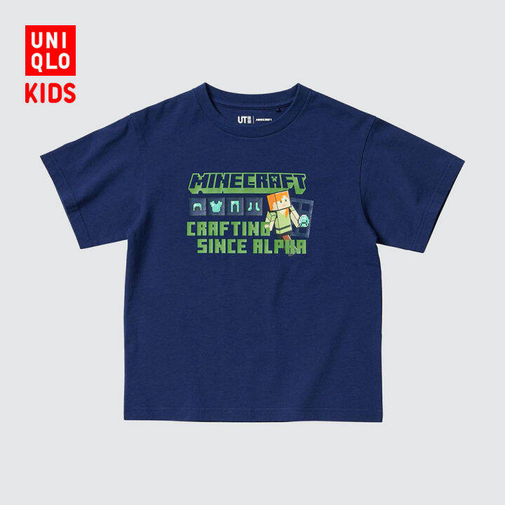 Uniqlo UT สำหรับทั้งหญิงและชาย Minecraft เสื้อยืดพิมพ์ลายแขนสั้น ...