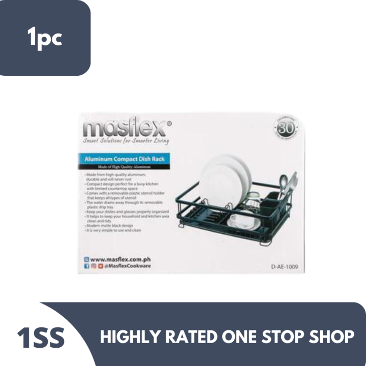 Masflex Aluminum Compact Dish Rack Black | Lazada PH