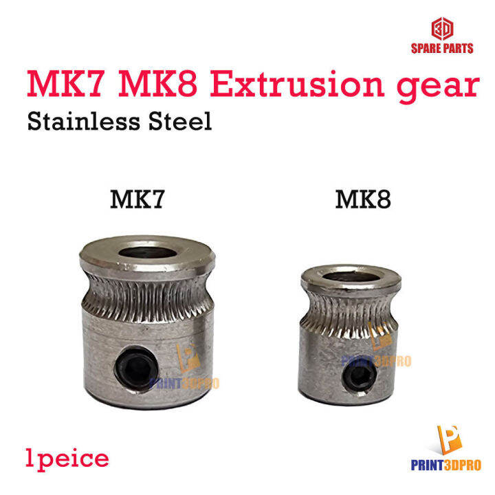 MK7 MK8 Drive Gear Extruder Gear Extrusion Gear Stainless Steel Printer ...