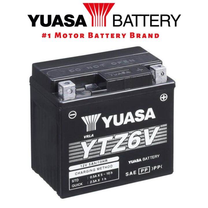 YUASA YTZ6V Motorcycle Battery 4L 12v 5ah Maintenance-Free Fully Sealed ...