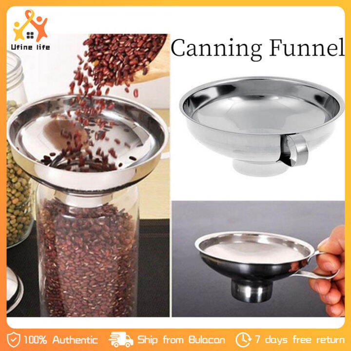 Stainless Steel Wide Mouth Funnel Canned Funnel with Handle Household ...