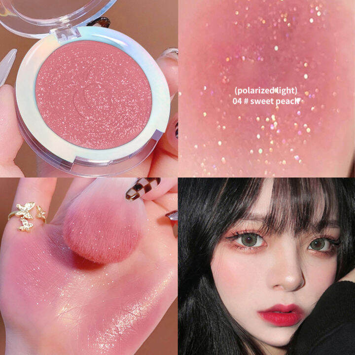 Peach Pink Shimmer Blush Powder Palette Apricot Orange Cheek Rouge ...