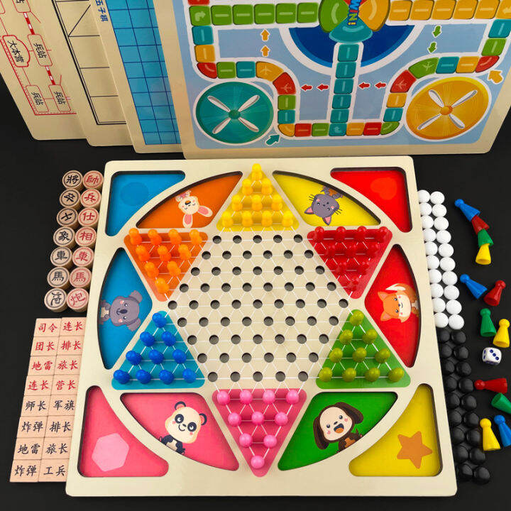 Flying chess, checkers, Gobang, snake flag, children's game, chessboard ...