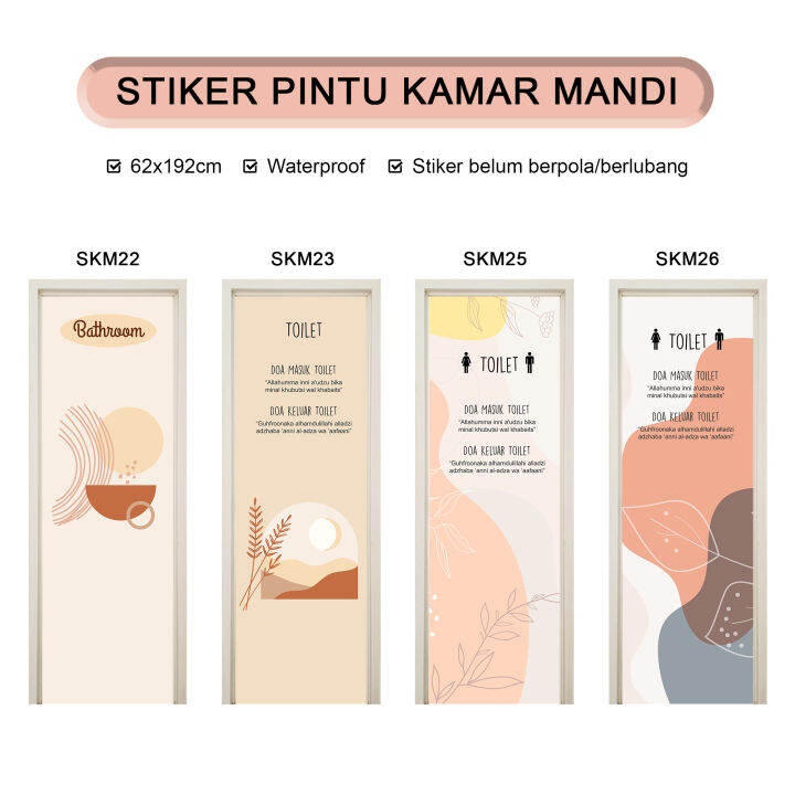 Trigi Sticker pintu kamar mandi motif aesthetic | Lazada Indonesia