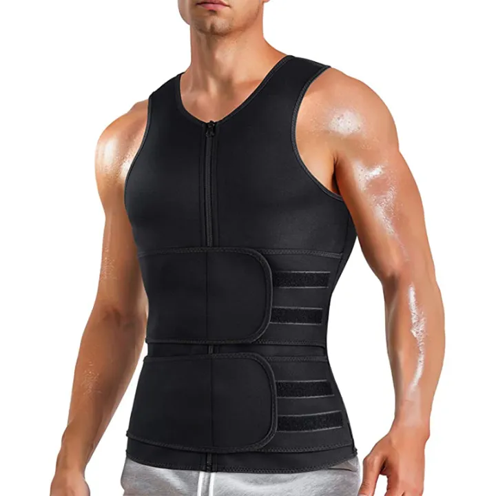 Neoprene Sweat Corsest Vest for Men Waist Trainer Vest Adjustable ...