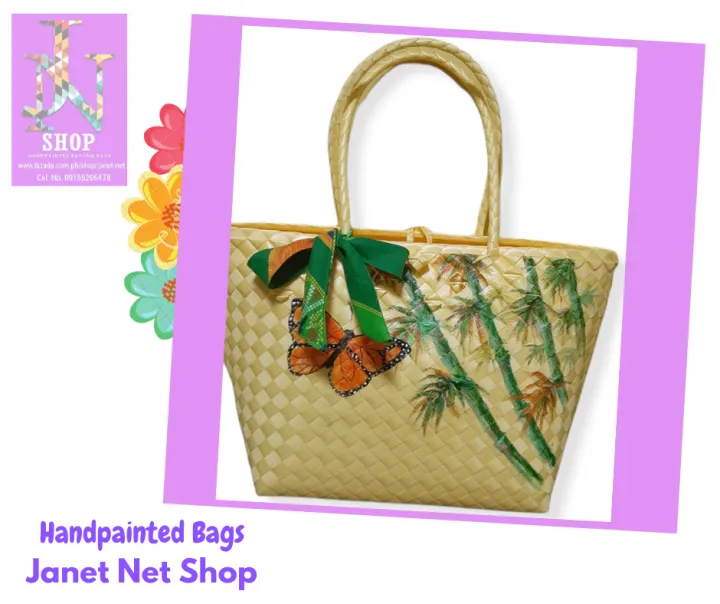 Handpainted Bayong Bags Medium Hard with Zipper Bamboo Design | Lazada PH