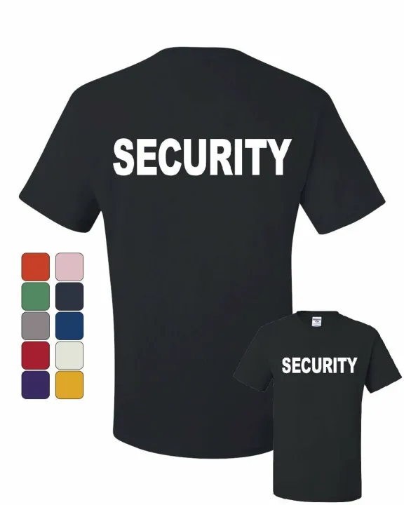 Security T-Shirt Bouncer Police Event Staff Uniform Guard Tee Shirt ...