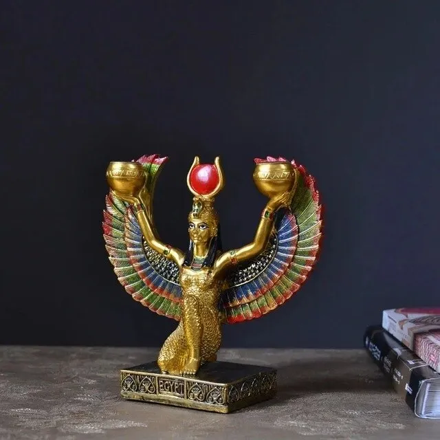 Egyptian Mythology Isis Goddess Statue Souvenirs Queen Candleholder ...