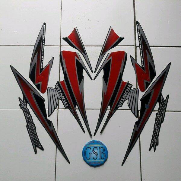 stiker motor striping Tiger revo 2012 hitam-merah | Lazada Indonesia