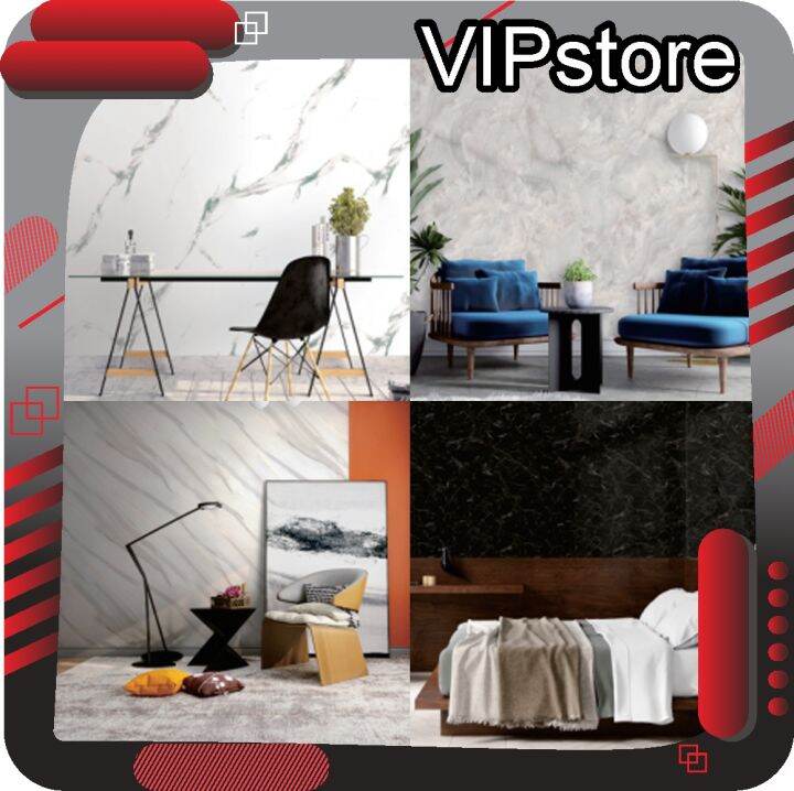 VIPSTORE - Vinyl Lantai Marbel (30 x 30 cm) / Vinyl Sticker Lantai Marmer Granit / Stiker Lemari ...