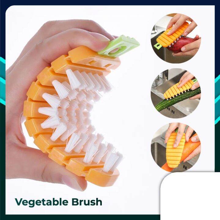 Vegetable Fruit Scrubber Flexible Cleaning Brush Carrot Design | Lazada