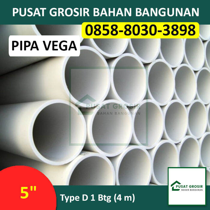 Pipa PVC 5" D Merek Vega 5inch D Per Batang (4m) | Lazada Indonesia