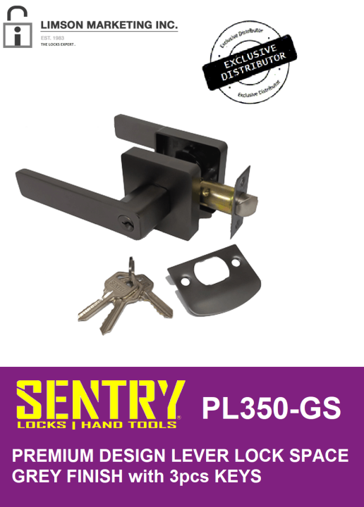 SENTRY PL350-SG PREMIUM DESIGN SERIES LEVER LOCK 60-70MM BACKSET SPACE ...
