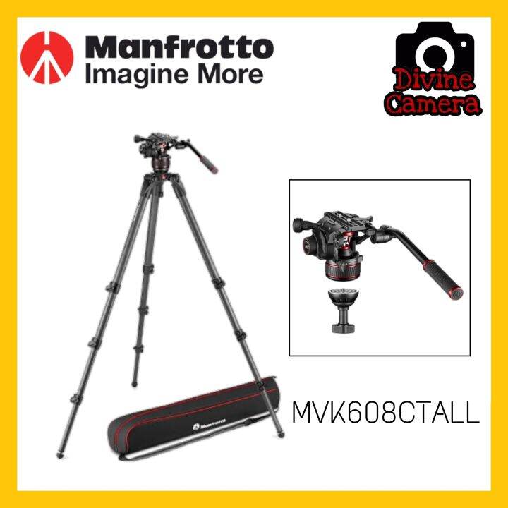 Manfrotto 608 Nitrotech Fluid Video Head and 536 Carbon Fiber Single ...