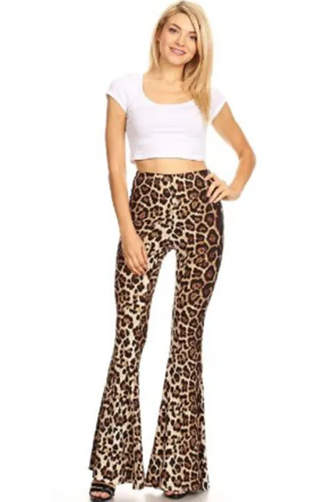 Fanzi 1 piece of 70s Women Hippie Costume Set Leopard Bell Bottom ...