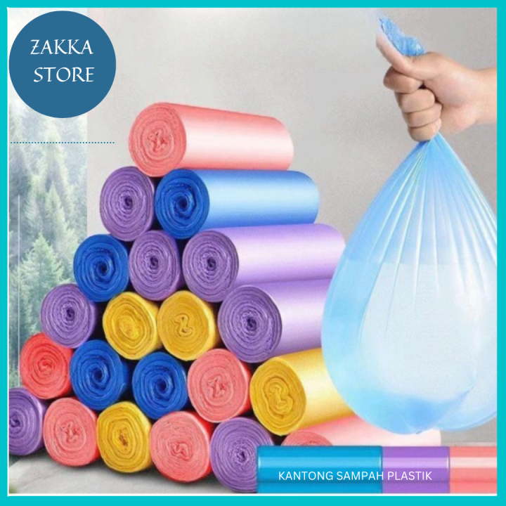 Zakka store Kantong Sampah Plastik Jumbo/Kantong Sampah Tali Serut/Kantong Sampah Plastik Gulung ...
