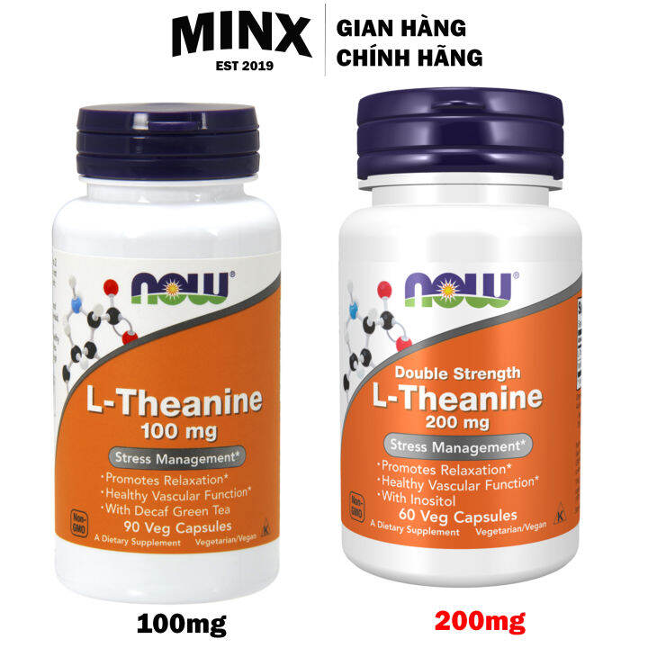 Theanine Now - Viên uống Now L-Theanine 100mg 200mg - Viên L Theanin hỗ ...