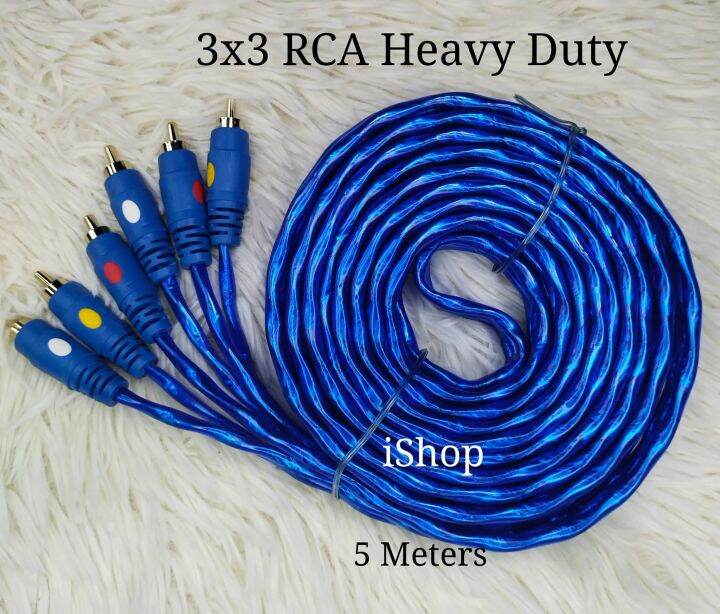 RCA Jack Heavy Duty 3x3 Male to Male Cord Stereo Audio/ Video Cable ...