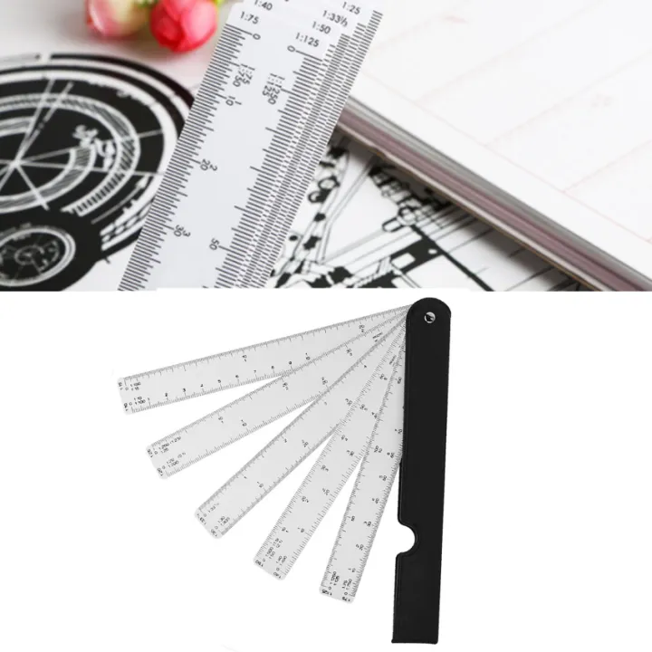 Fan Folding Scale Ruler Technical Drawing Scale Multifunctional ...