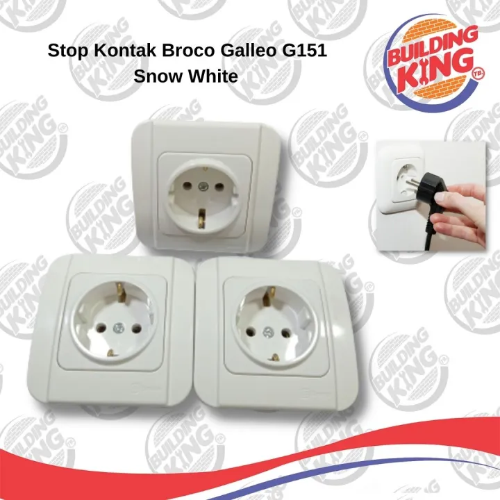 Stop Kontak Galleo Broco Colokan Broco G151 Tanam Tembok / IB / Inbow | Lazada Indonesia